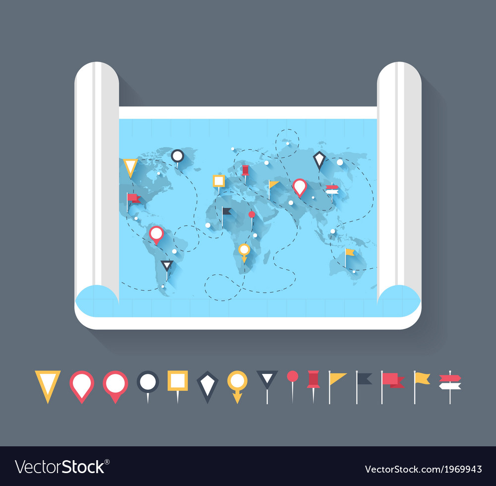 Map markers Royalty Free Vector Image - VectorStock