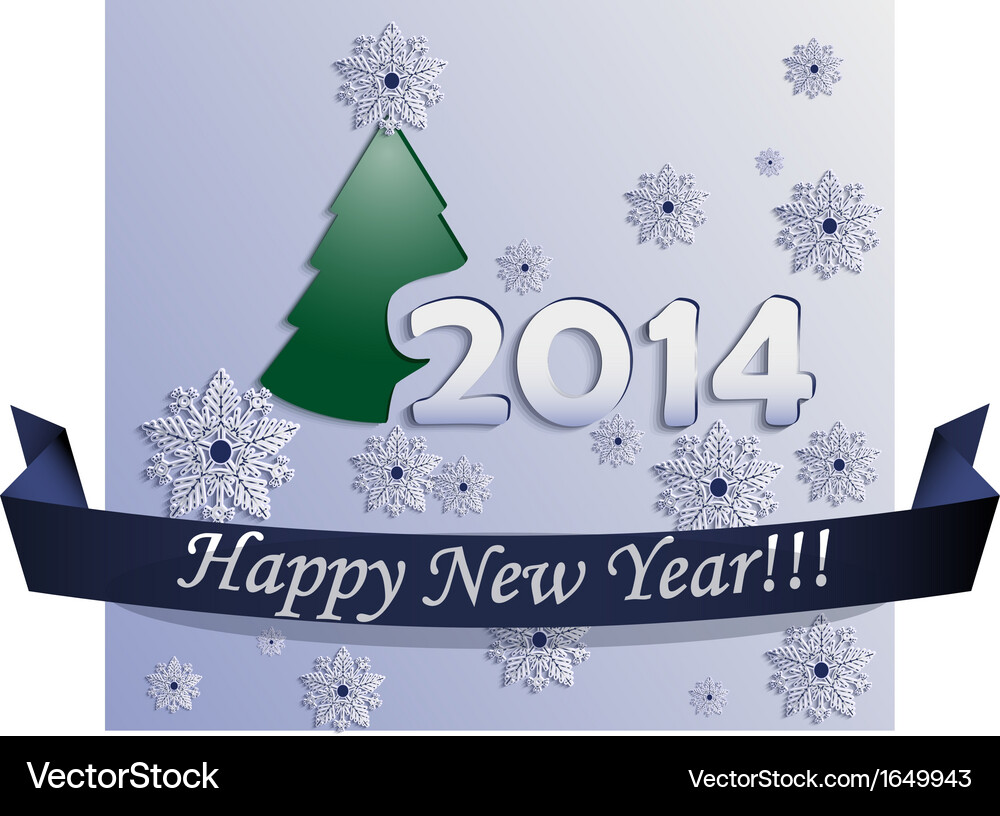 New Year Card made in Plane Style Royalty Free Vector Image