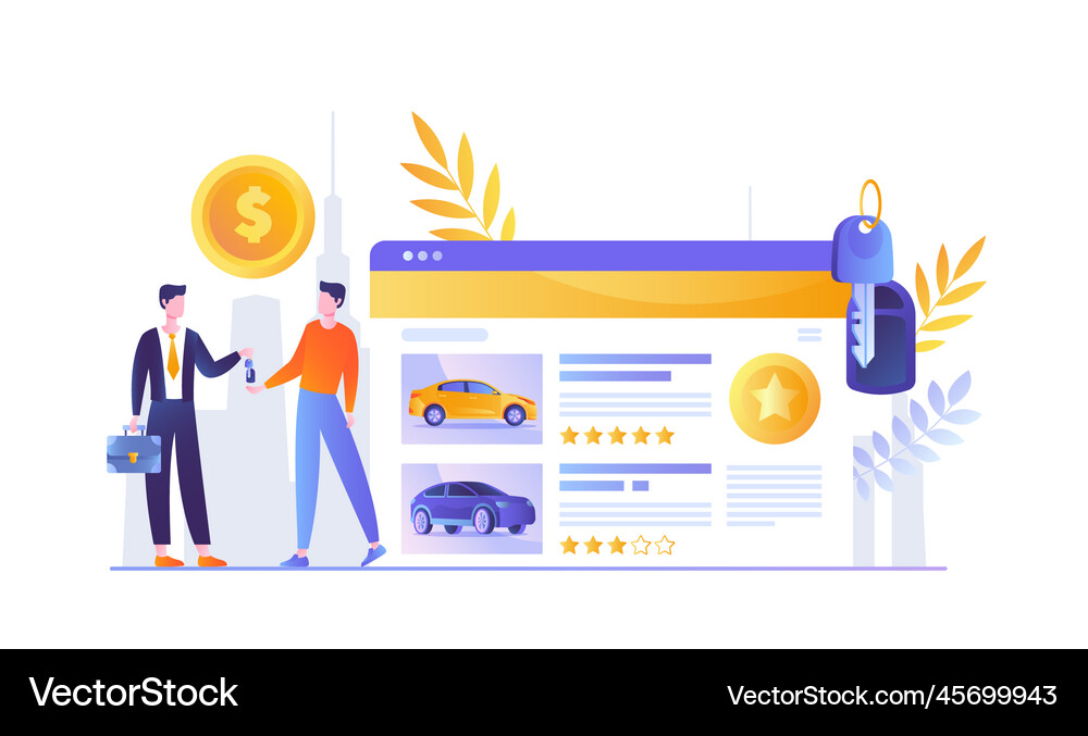 Paying credit for car Royalty Free Vector Image