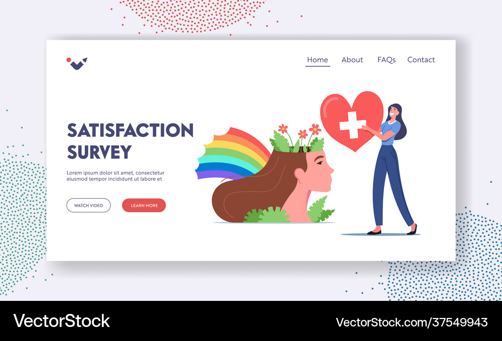 Satisfaction survey landing page template mental Vector Image