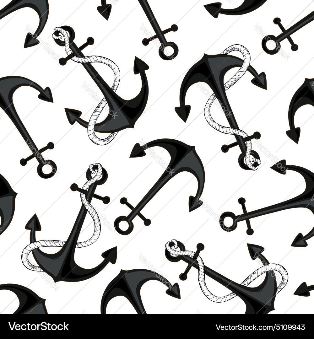Seamless pattern of sea anchors Royalty Free Vector Image