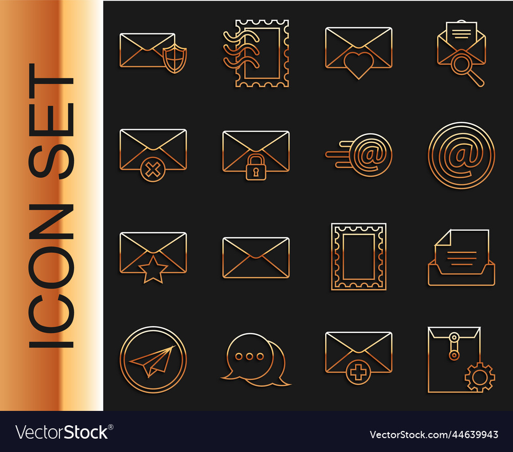 Set line envelope setting drawer with document Vector Image Set line envelope setting drawer with document Vector Image