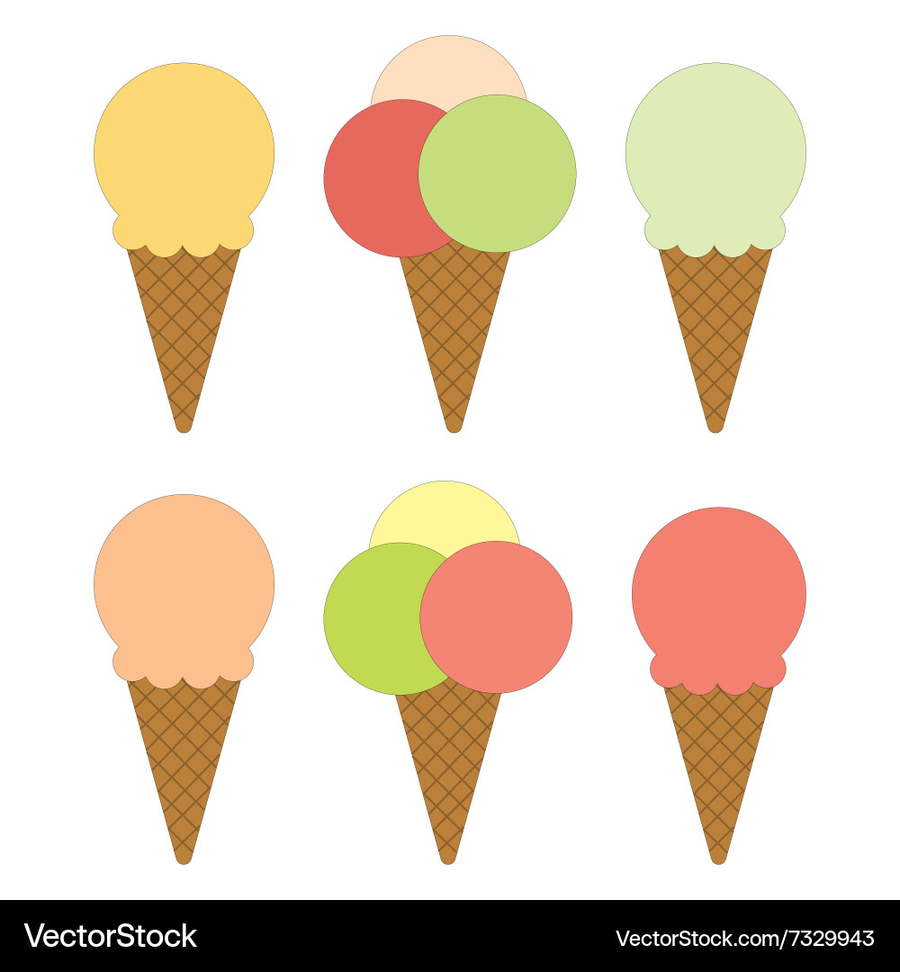 Set of ice cream Royalty Free Vector Image - VectorStock