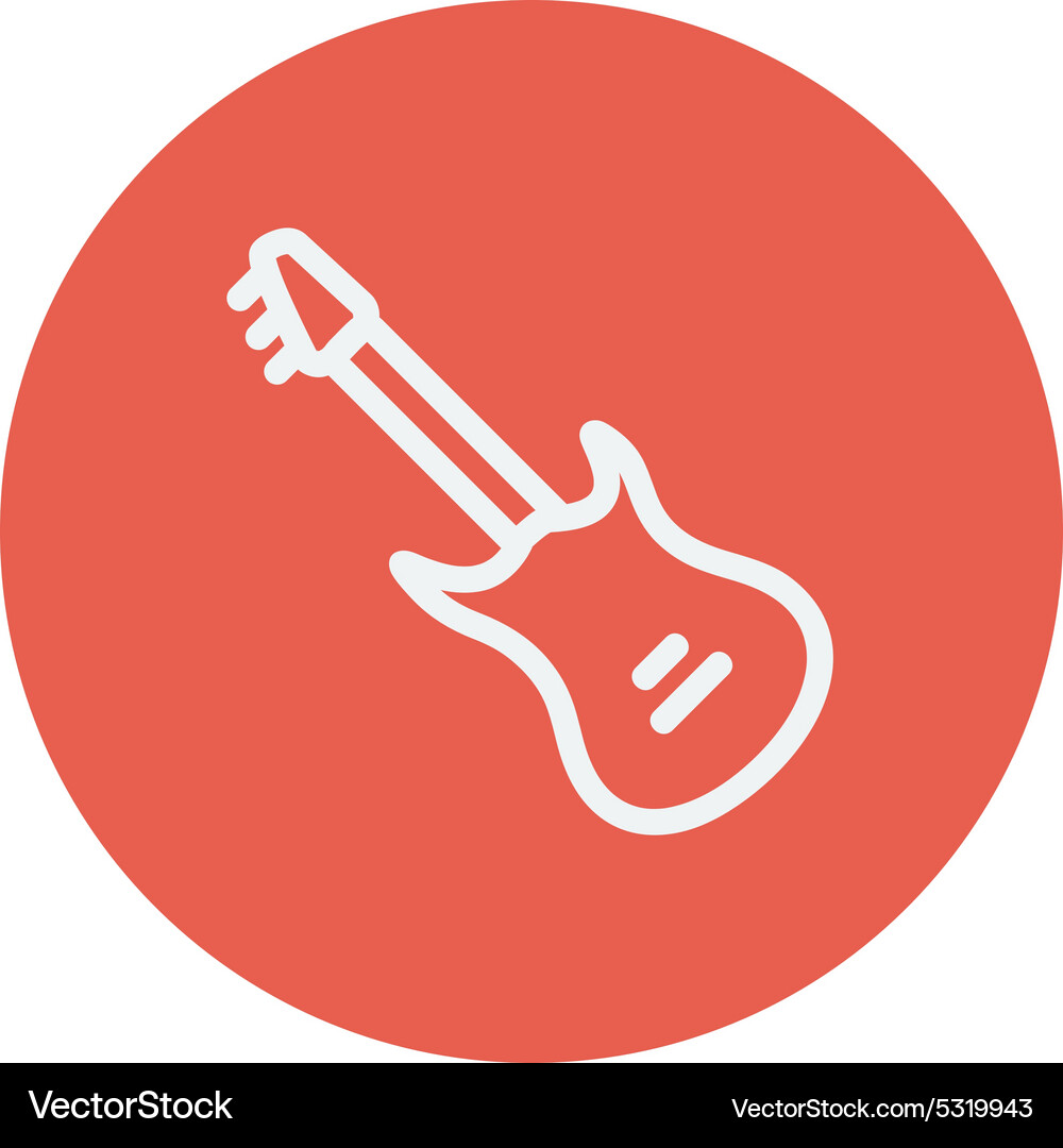 Vintage electric guitar thin line icon Royalty Free Vector