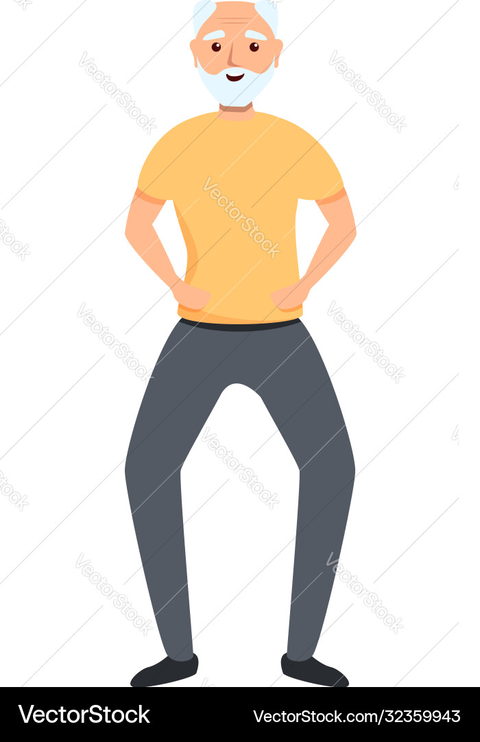 Workout senior icon cartoon style Royalty Free Vector Image