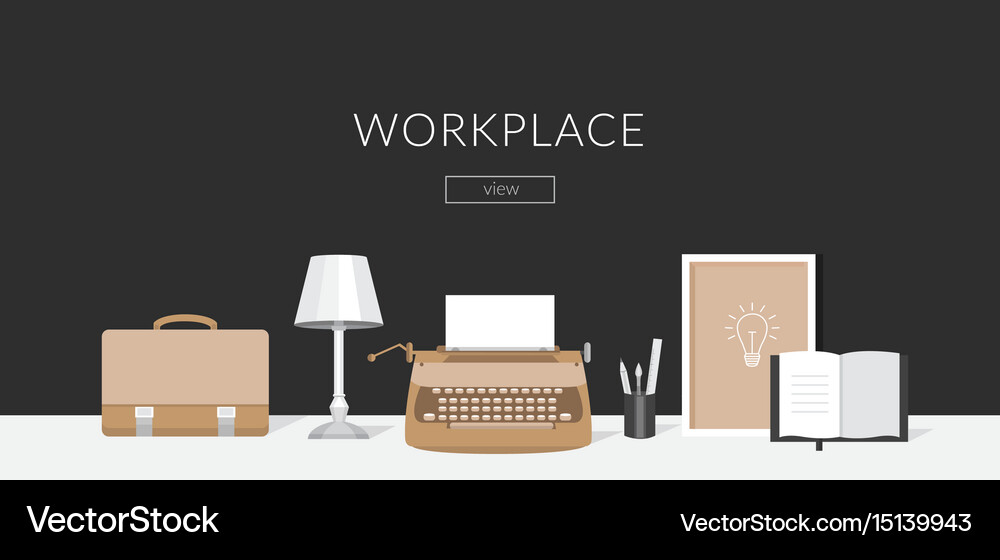 Workplace of the writer Royalty Free Vector Image