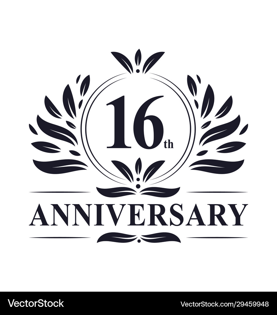 16th anniversary logo 16 years celebration Vector Image
