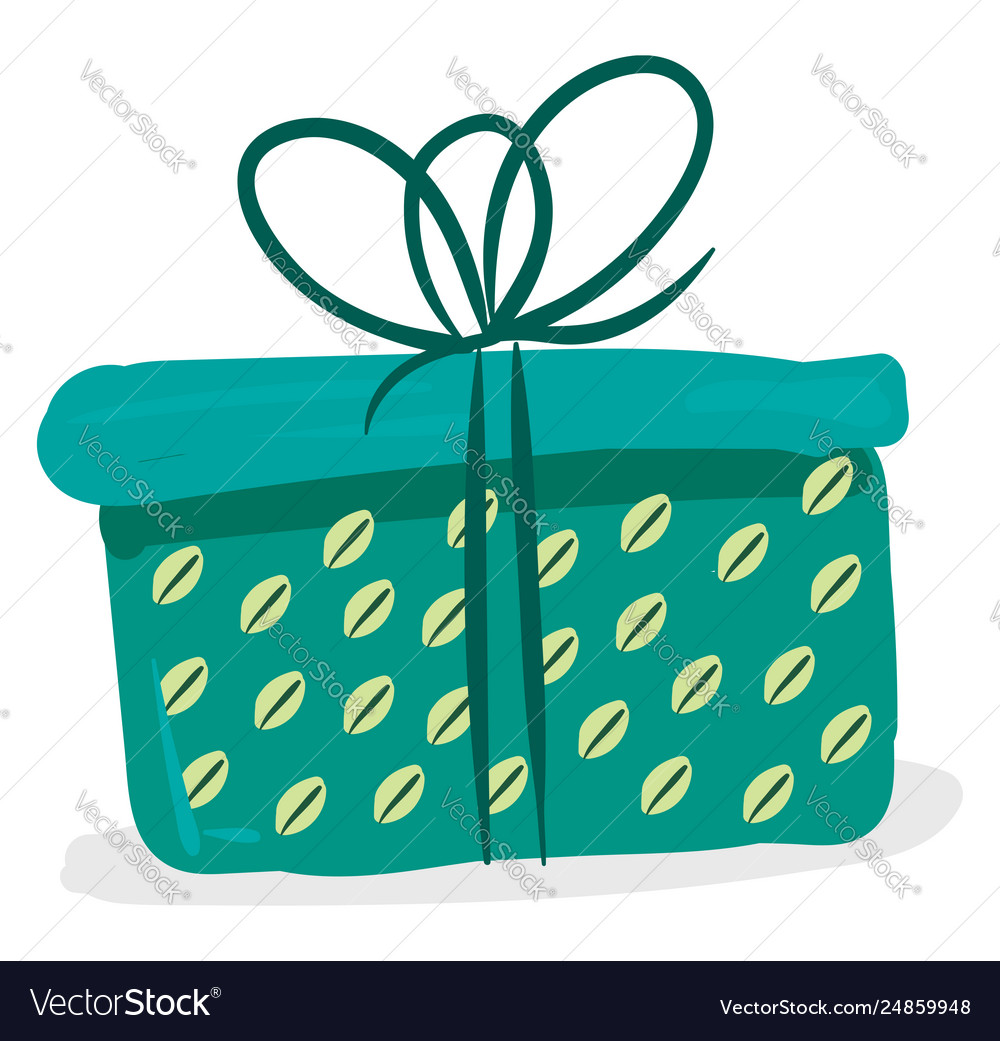 A rectangular present box wrapped with beautiful Vector Image