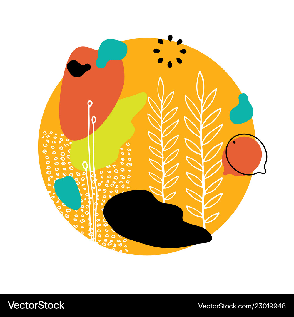 Cute colorful floral and abstract design elements Vector Image