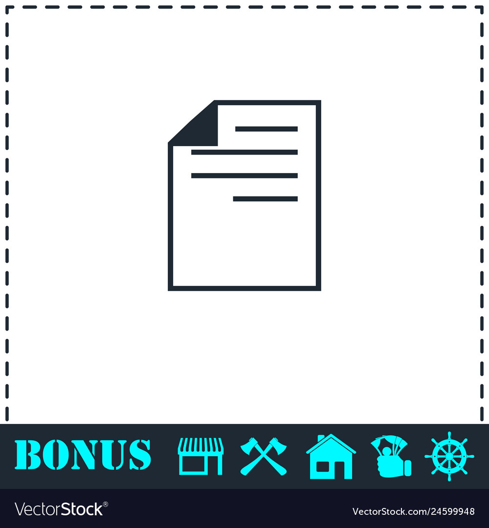 Document icon flat Royalty Free Vector Image - VectorStock