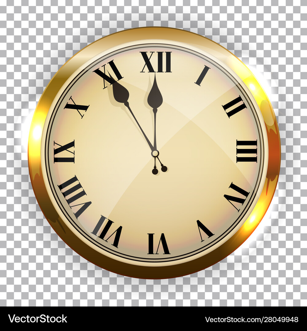 Golden sparkling glossy watch Royalty Free Vector Image