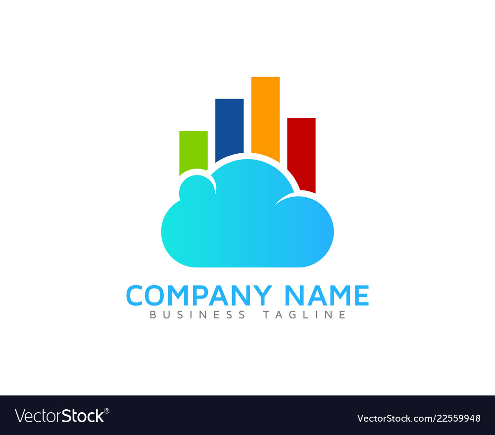 Graph cloud logo icon design Royalty Free Vector Image