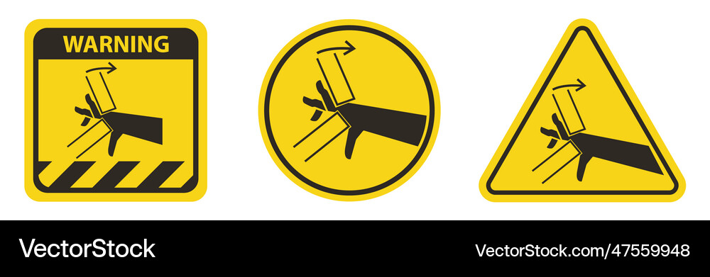 Hand crush pinch point symbol sign isolate Vector Image