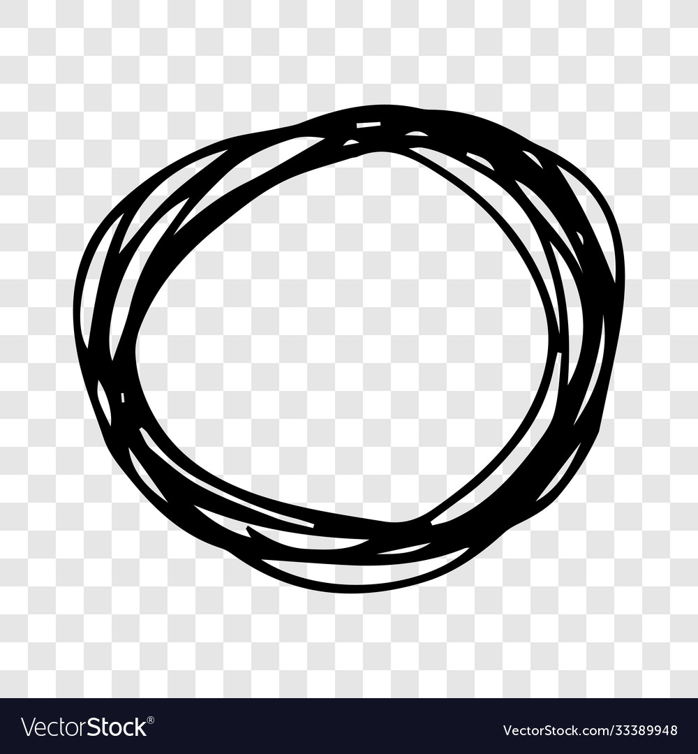 Hand drawn scribble circle Royalty Free Vector Image