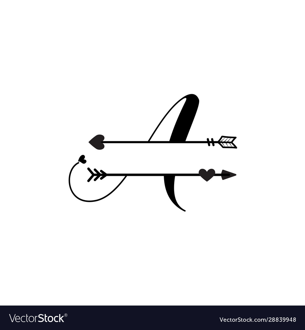 Initial a love monogram split letter isolated Vector Image