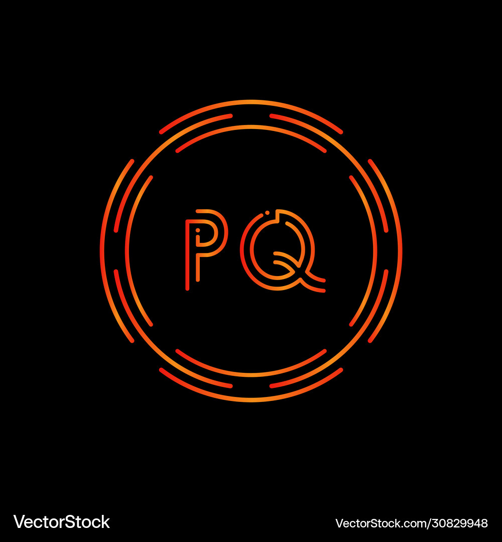 Initial letter pq logo design template pq letter Vector Image