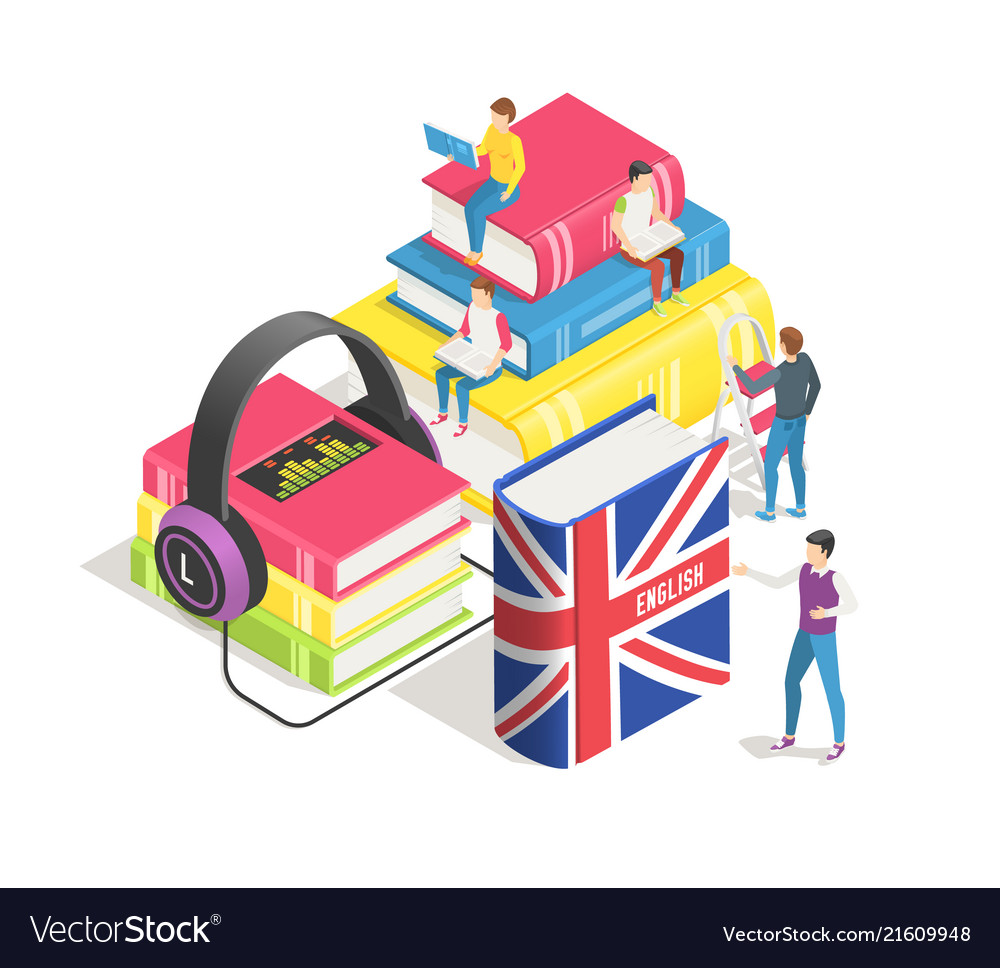 Learning foreign languages concept people and Vector Image