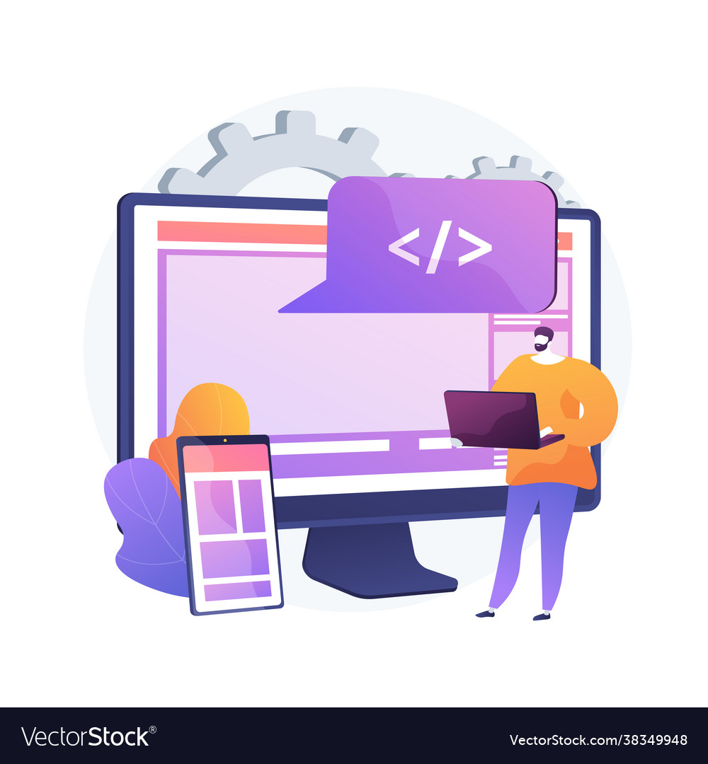 Microsite development abstract concept Royalty Free Vector