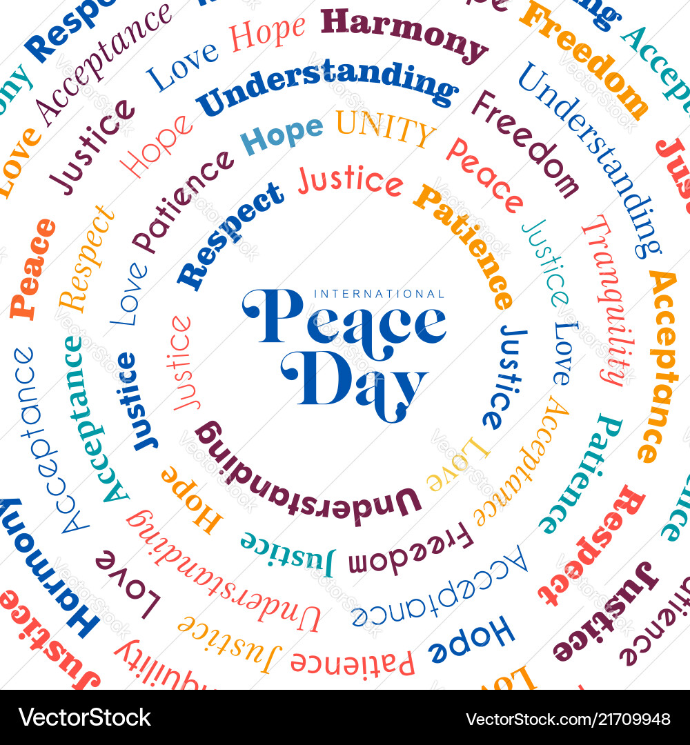 Peace day greeting card for world freedom Vector Image