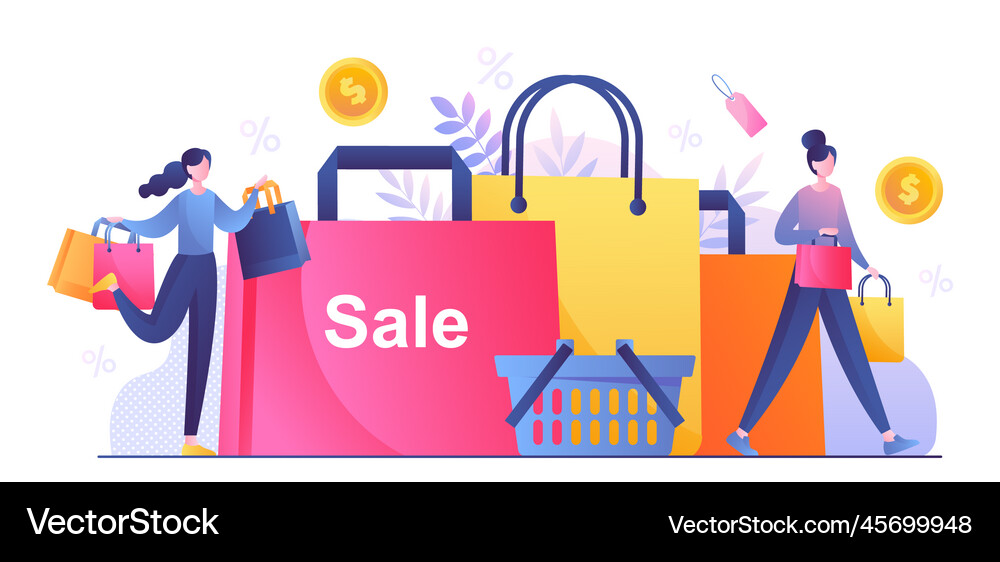 People with sale Royalty Free Vector Image - VectorStock
