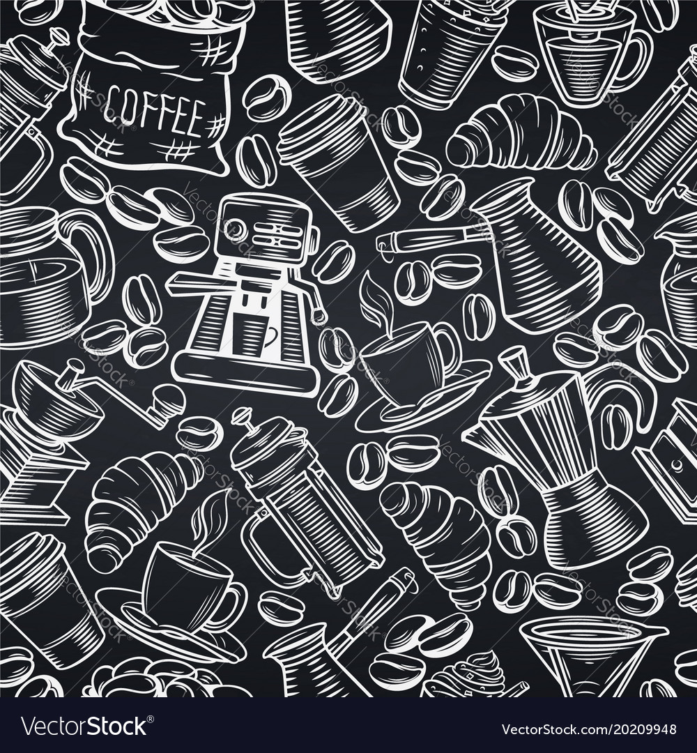 Seamless pattern coffee Royalty Free Vector Image