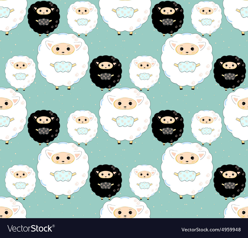 Seamless sheep pattern Royalty Free Vector Image
