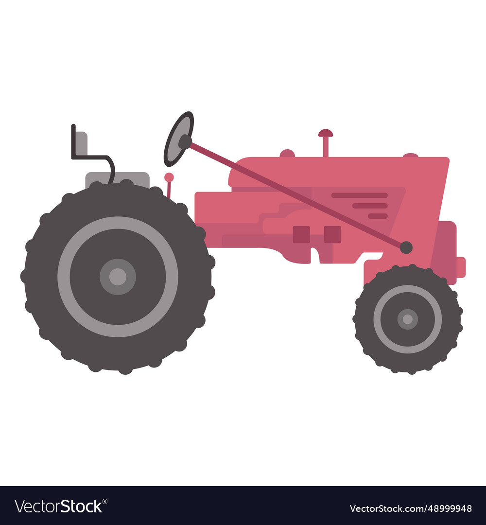 Side view tractor flat Royalty Free Vector Image