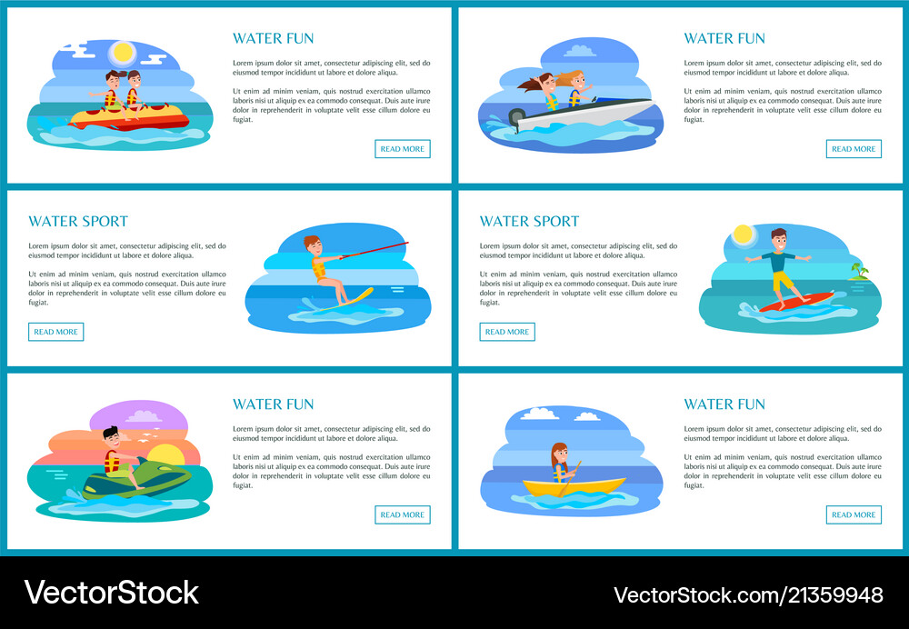 Water fun and sport collection Royalty Free Vector Image