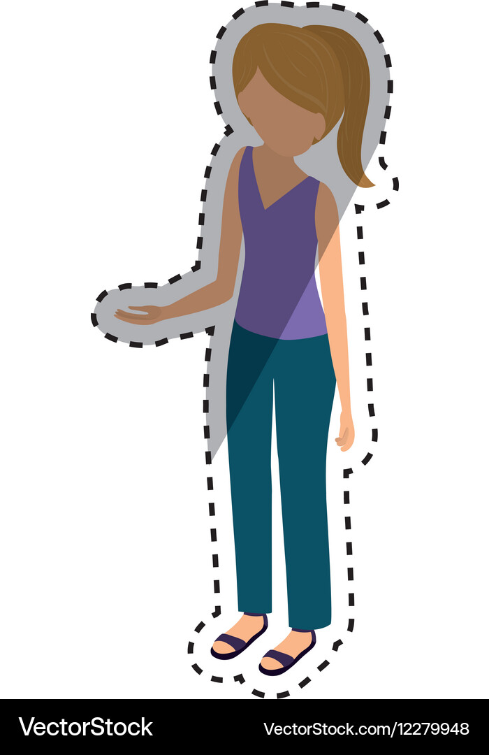 Young woman body complete Royalty Free Vector Image