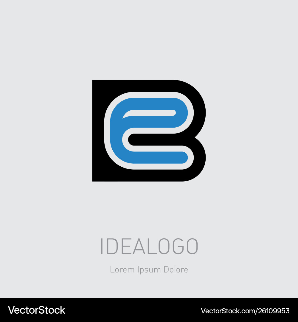 B and e initial logo be initials monogram Vector Image