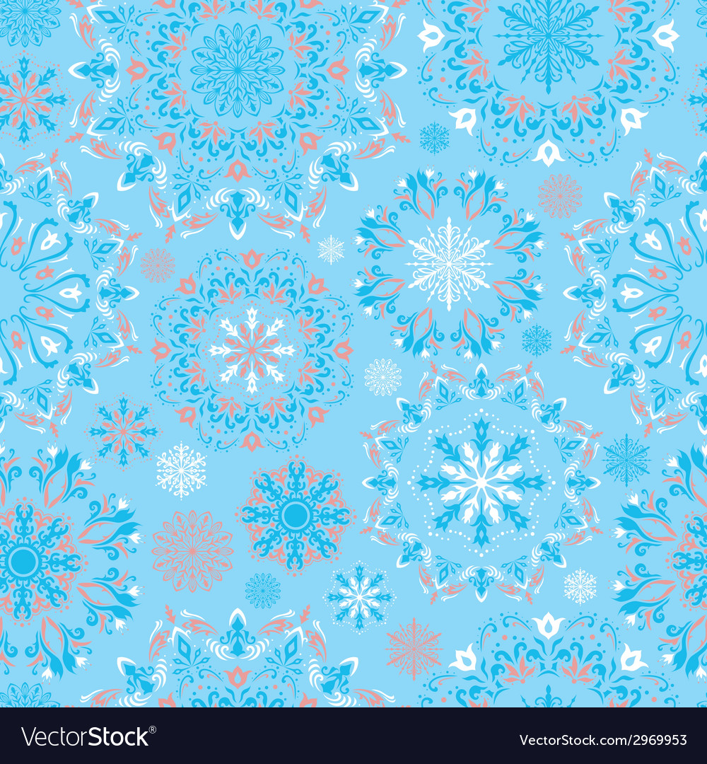 Blue snow pattern Royalty Free Vector Image - VectorStock