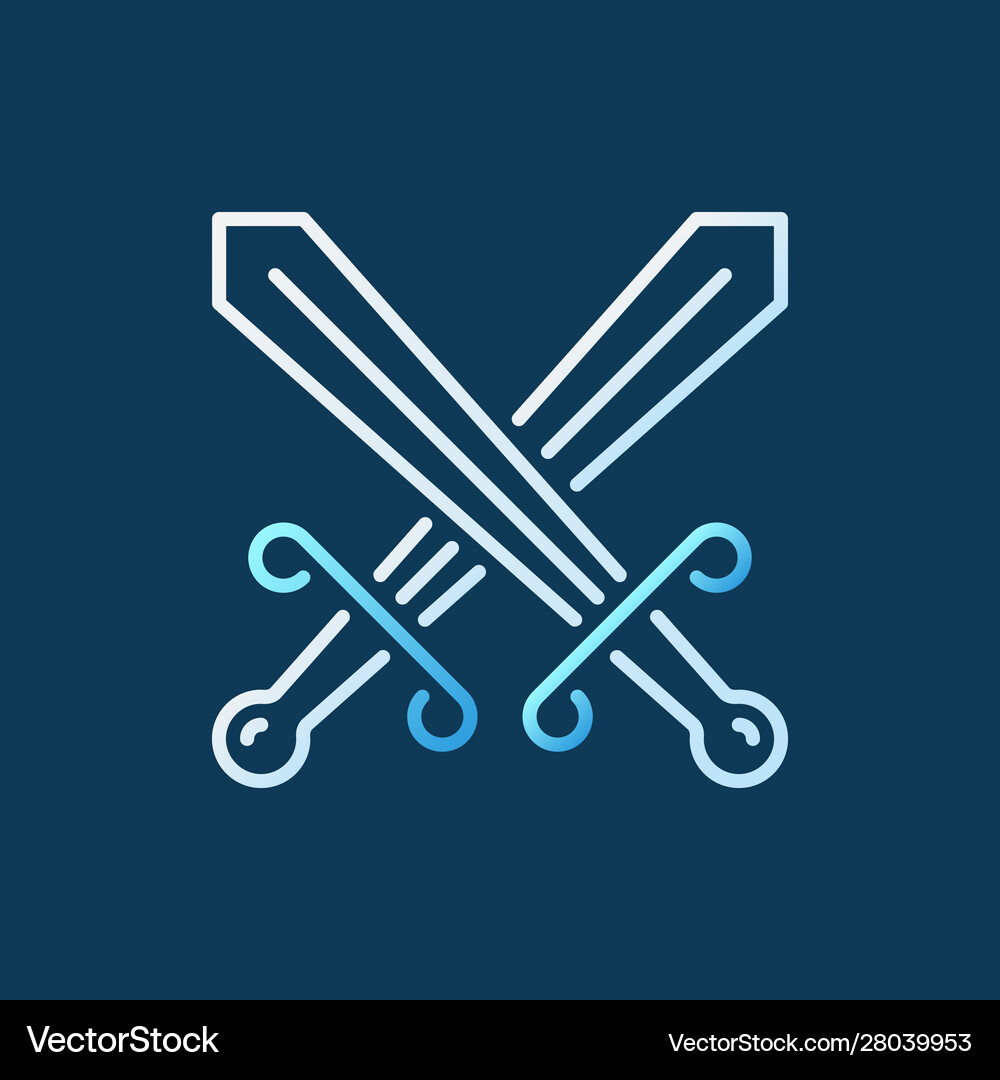 Crossed swords modern colorful icon Royalty Free Vector