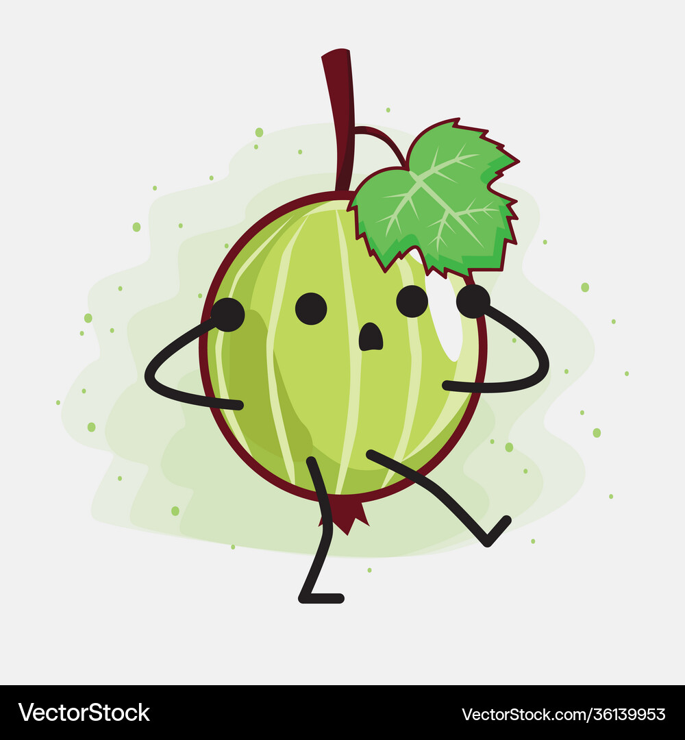 Cute gooseberry fruit mascot character Royalty Free Vector