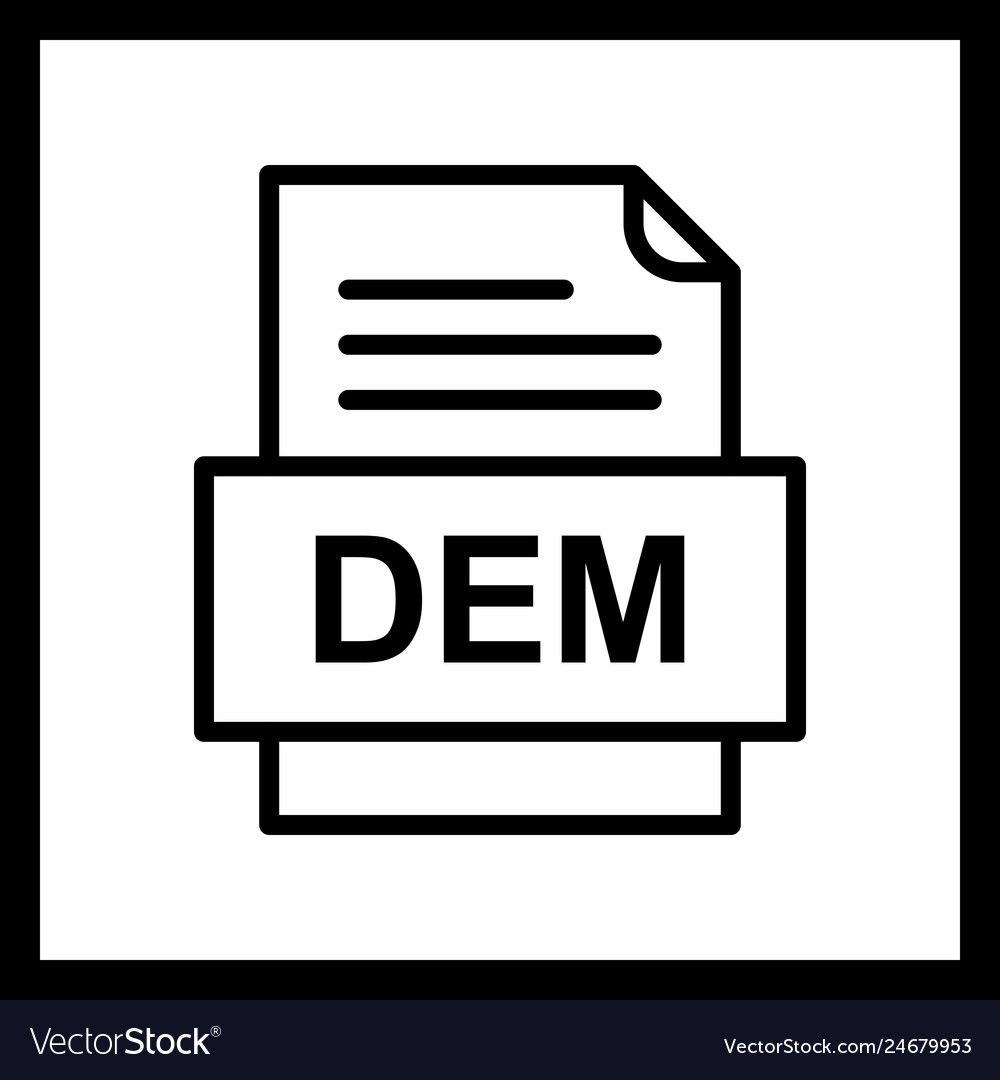 Dem file document icon Royalty Free Vector Image