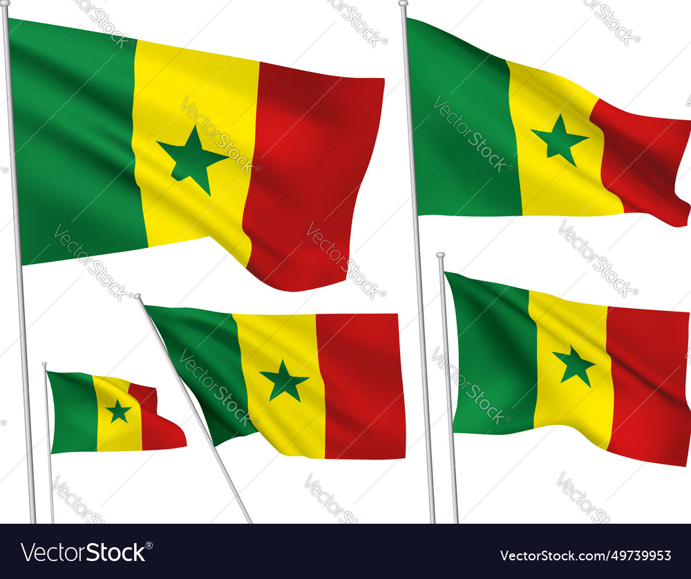 Flags of senegal Royalty Free Vector Image - VectorStock
