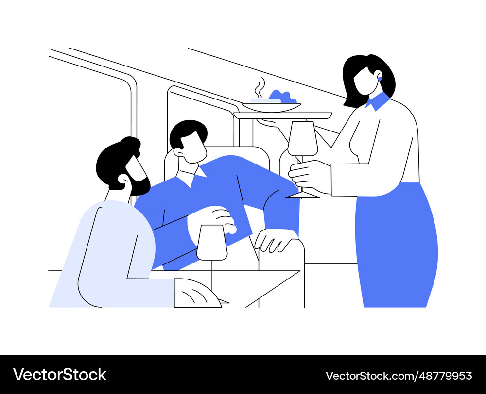 Food and beverage train service abstract concept Vector Image