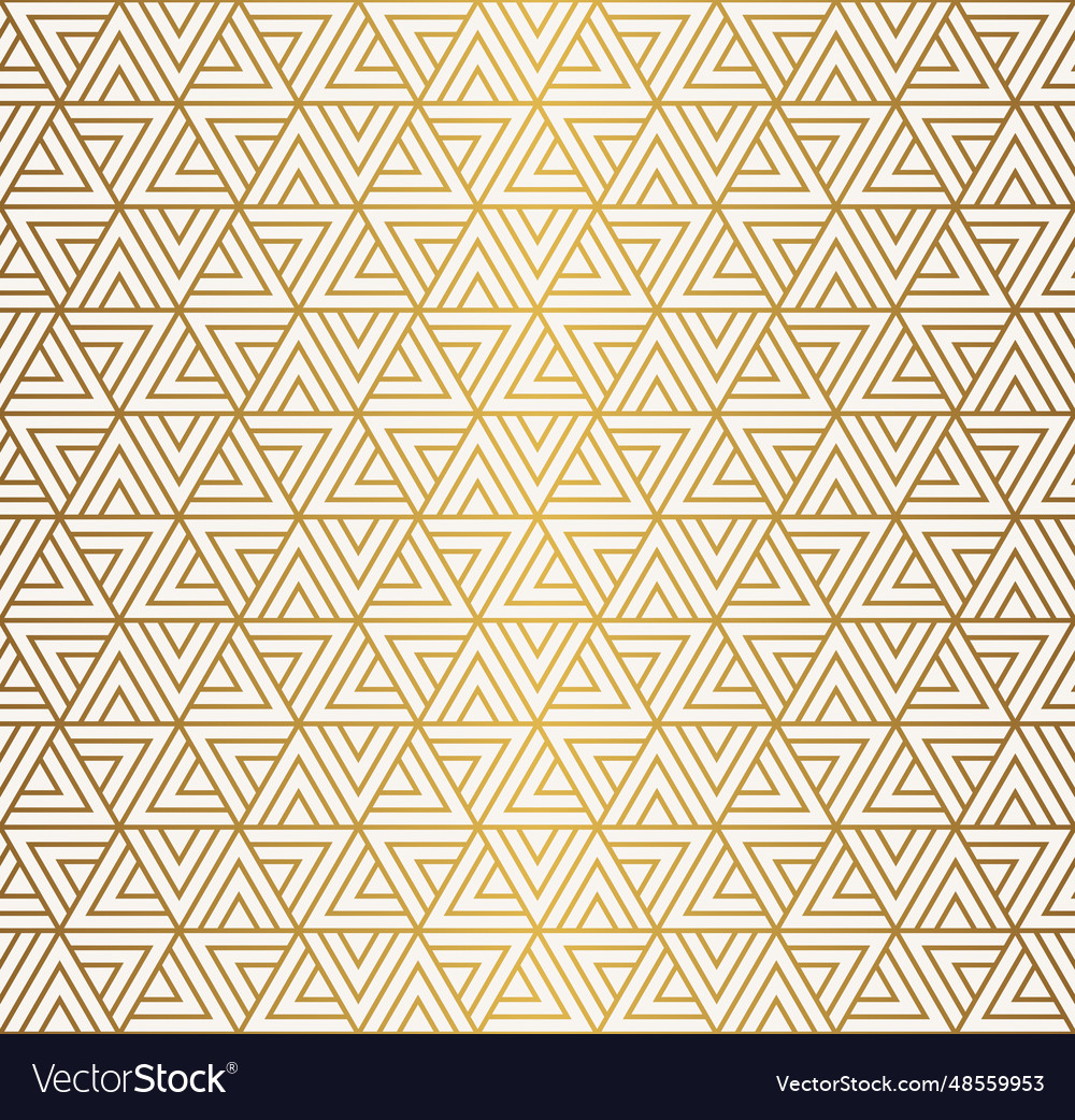 Gold Geometric Pattern - Hexagon & Triangle Vector Image