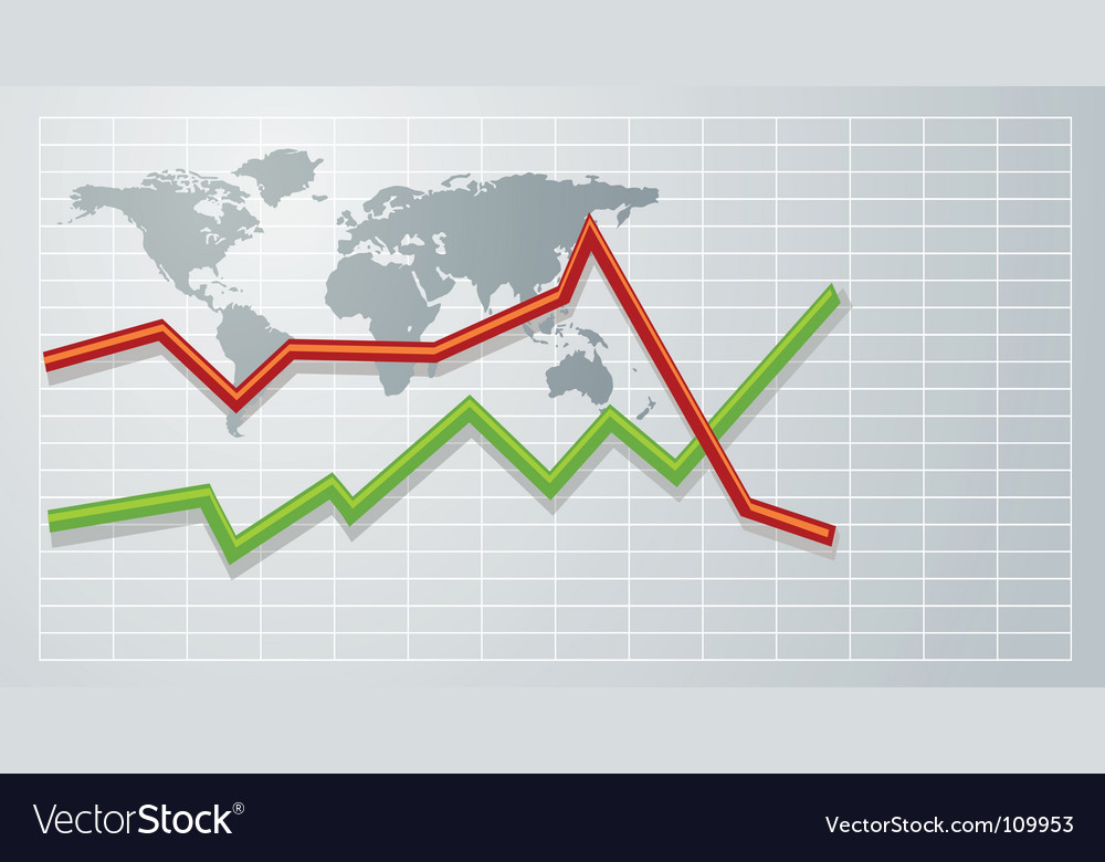 Graph on world map Royalty Free Vector Image - VectorStock