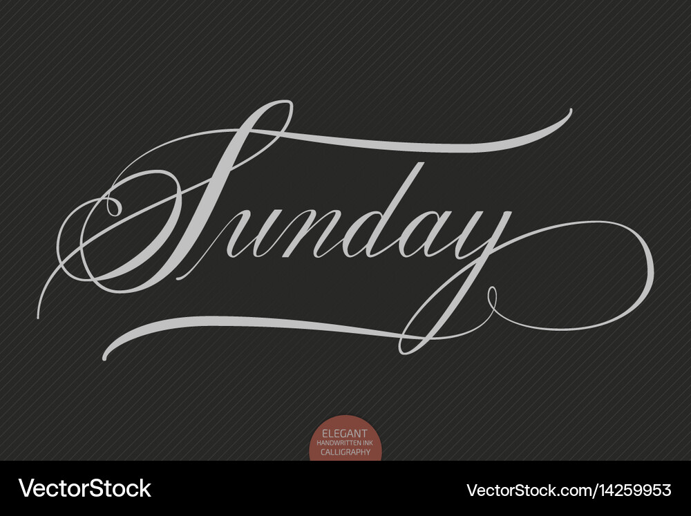 Hand drawn lettering sunday elegant Royalty Free Vector