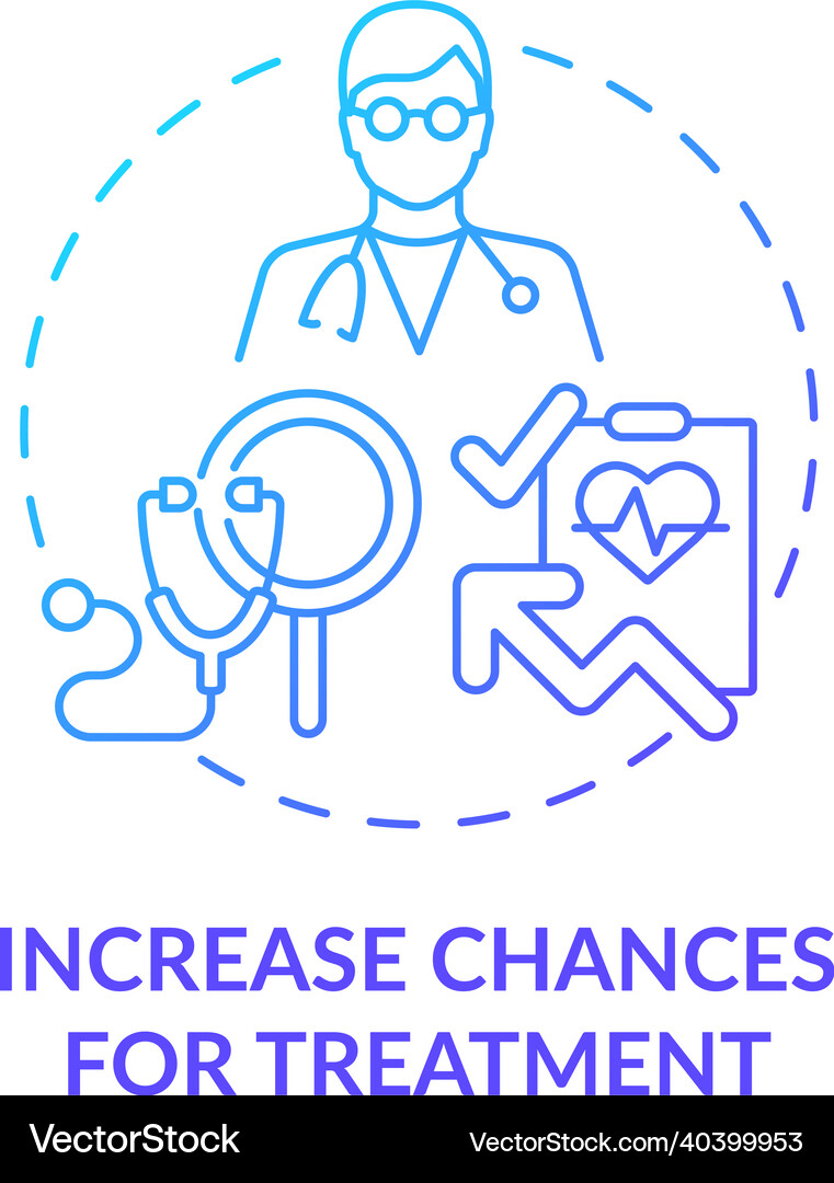 Increase chances of treatment blue gradient Vector Image