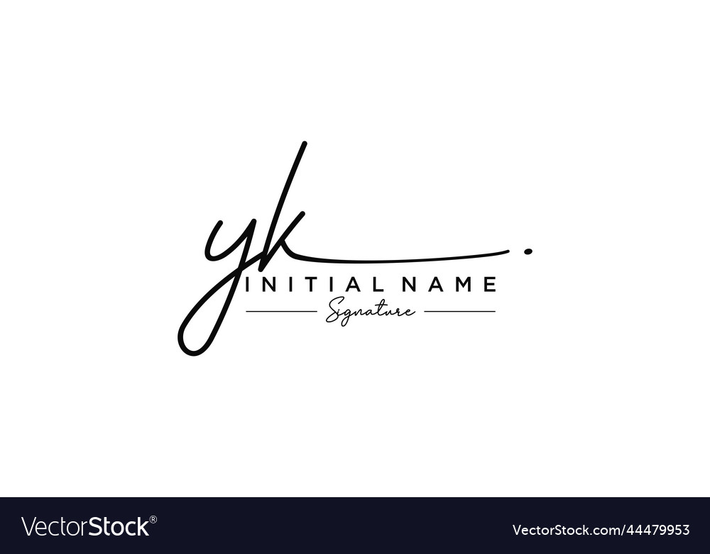 Initial Yk Signature Logo Template Hand Drawn Vector Image