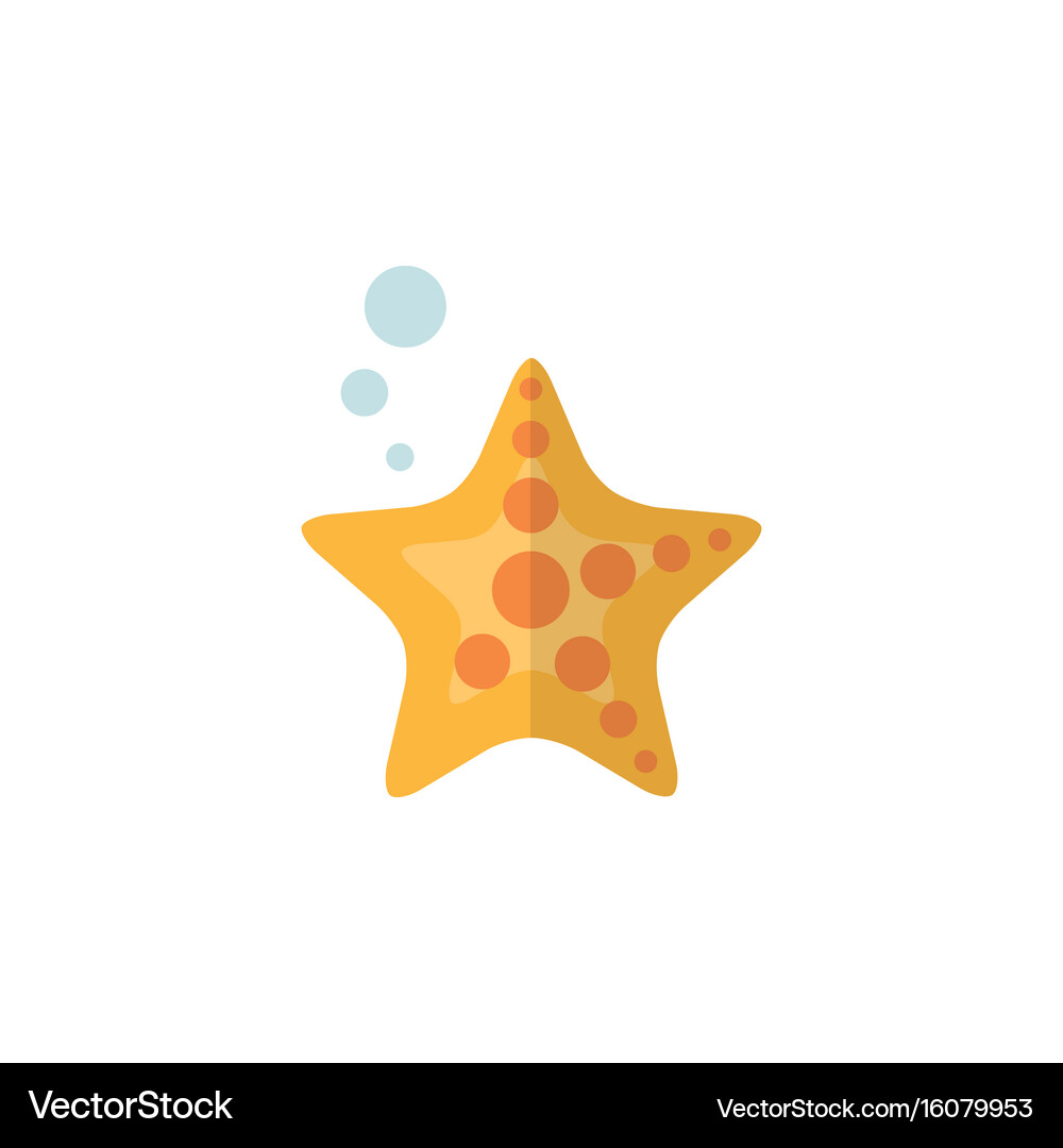 Isolated starfish flat icon sea star Royalty Free Vector