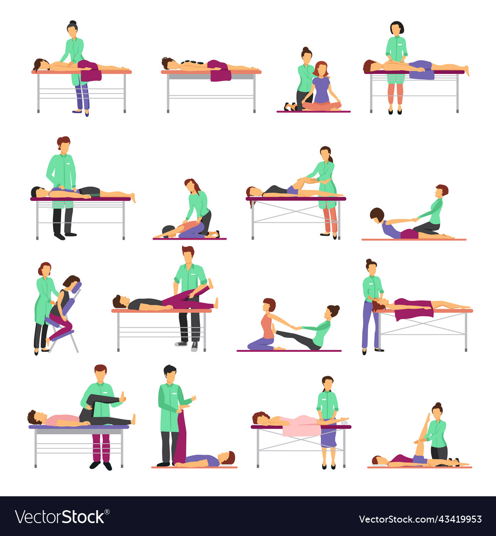Massage icons set Royalty Free Vector Image - VectorStock