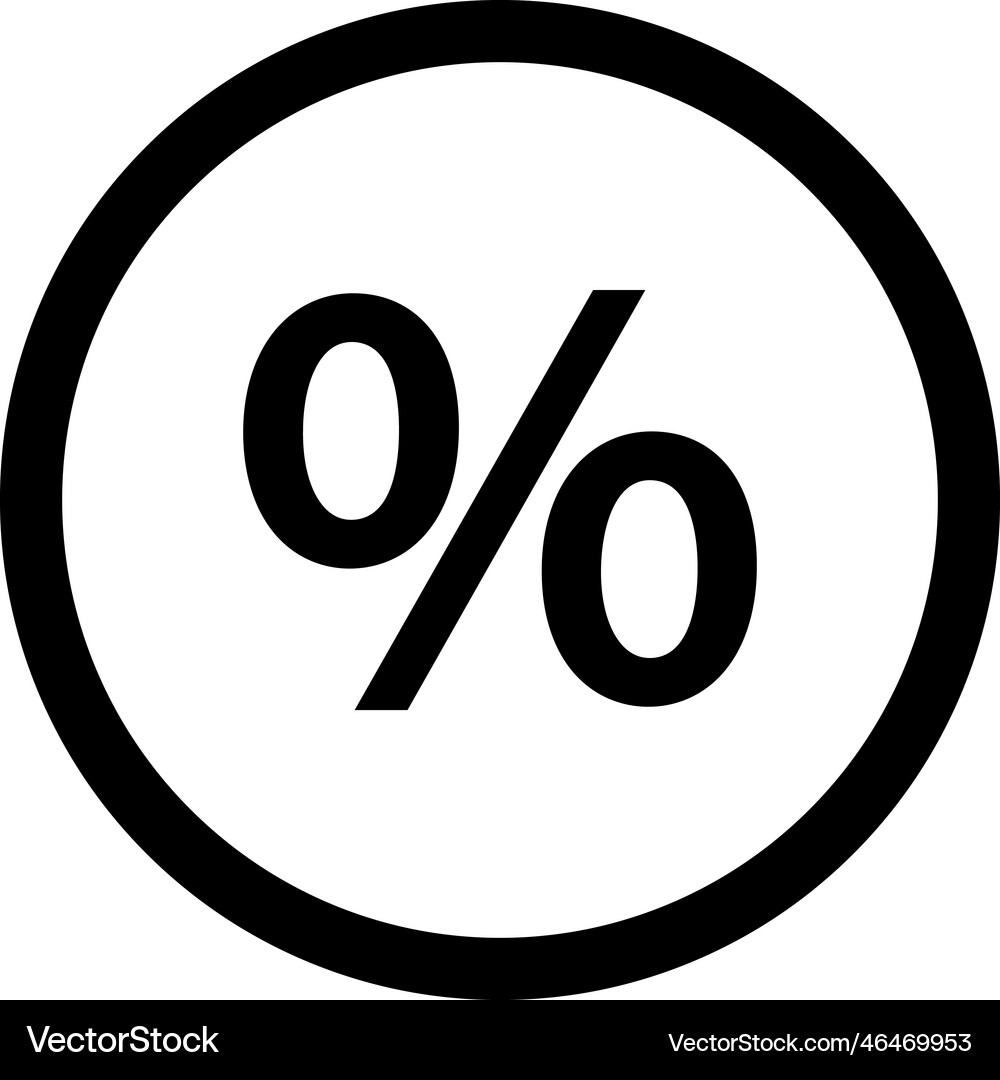 Percentage icon discount sign Royalty Free Vector Image