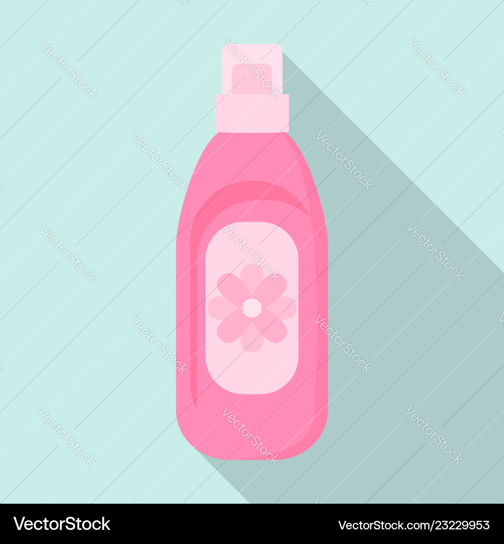 Pink bottle gel laundry icon flat style Royalty Free Vector