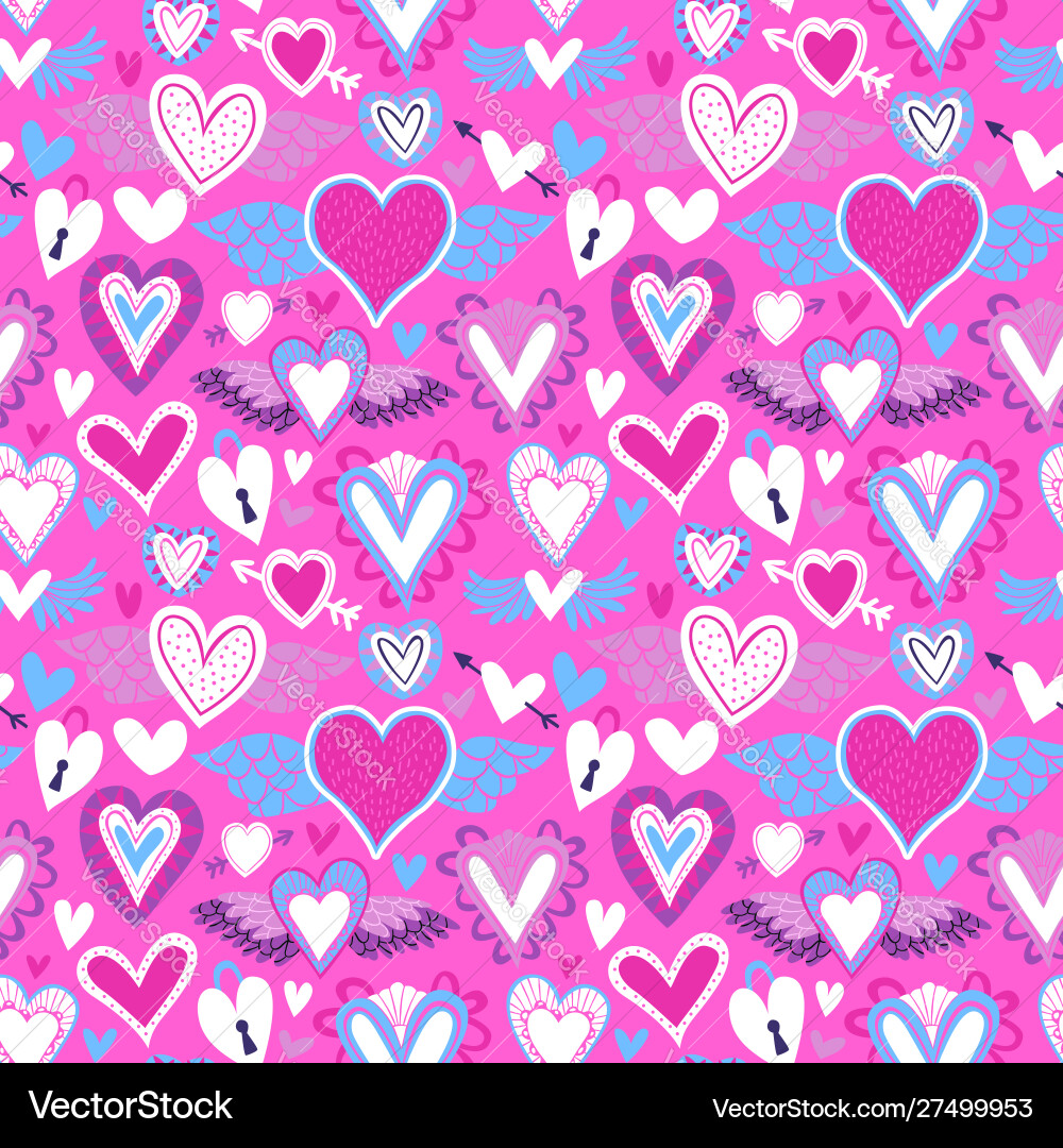 Pink heart icon seamless pattern for love concept Vector Image