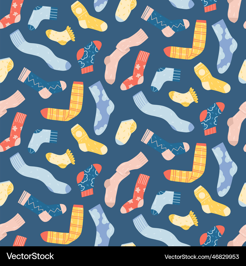Seamless pattern with colorful socks and stockings