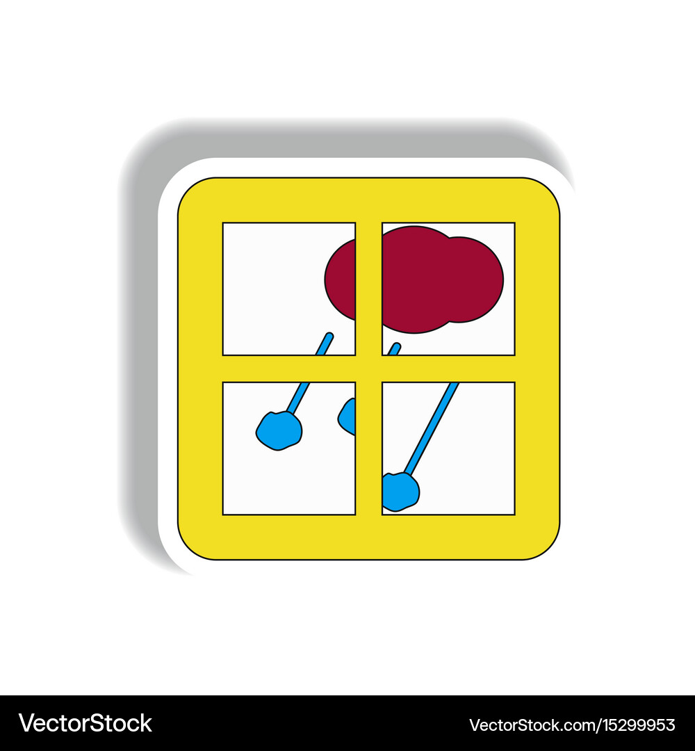 Weather sticker hail and window cloud sticker Vector Image