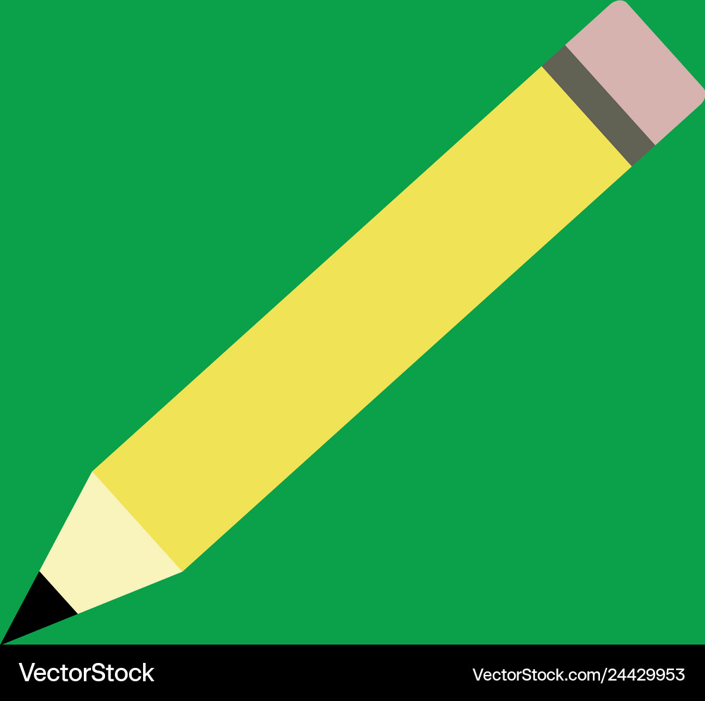 Yellow pencil with green bg Royalty Free Vector Image