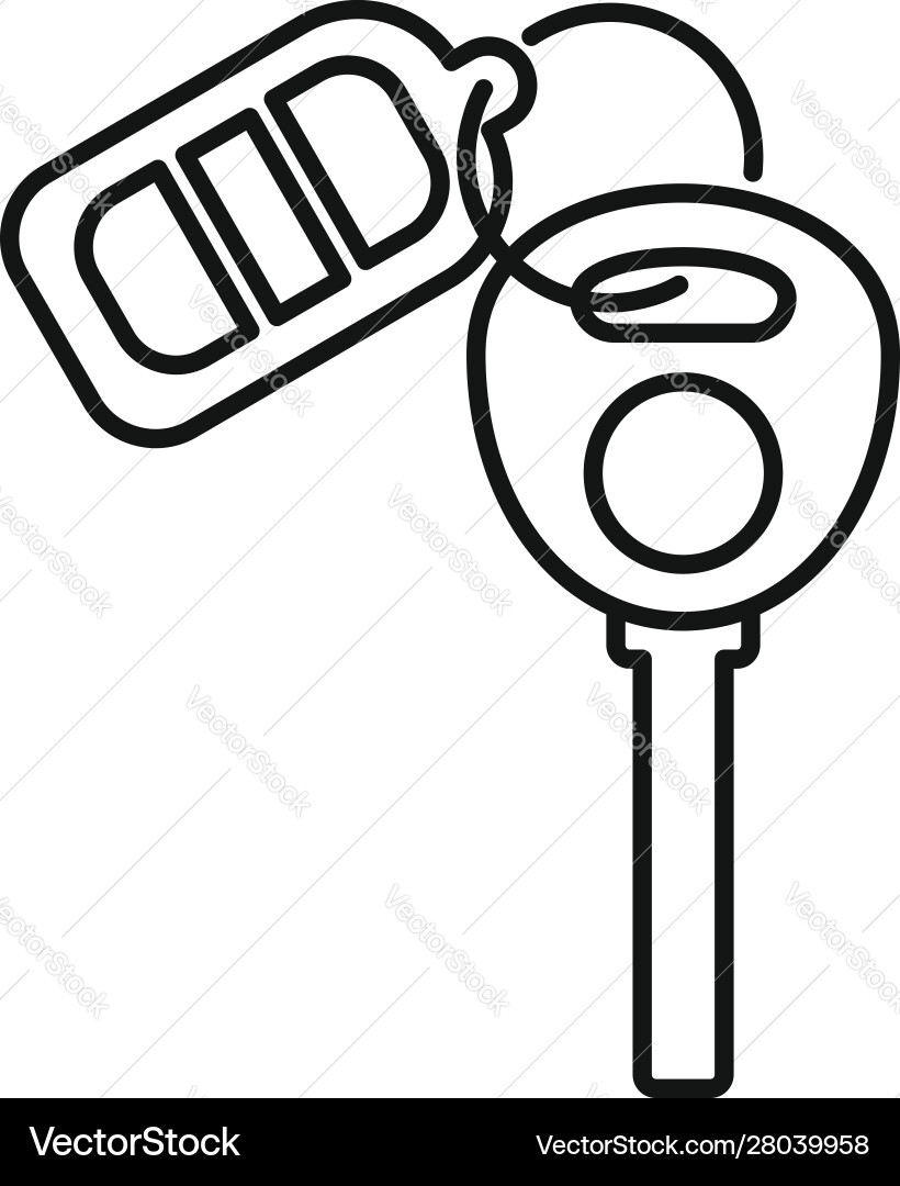 Auto alarm key icon outline style Royalty Free Vector Image